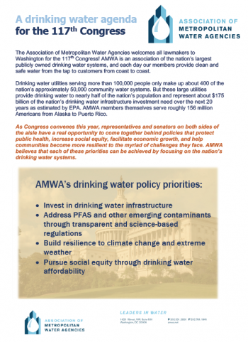 AMWA's 2021 Water Policy Priorities | AMWA